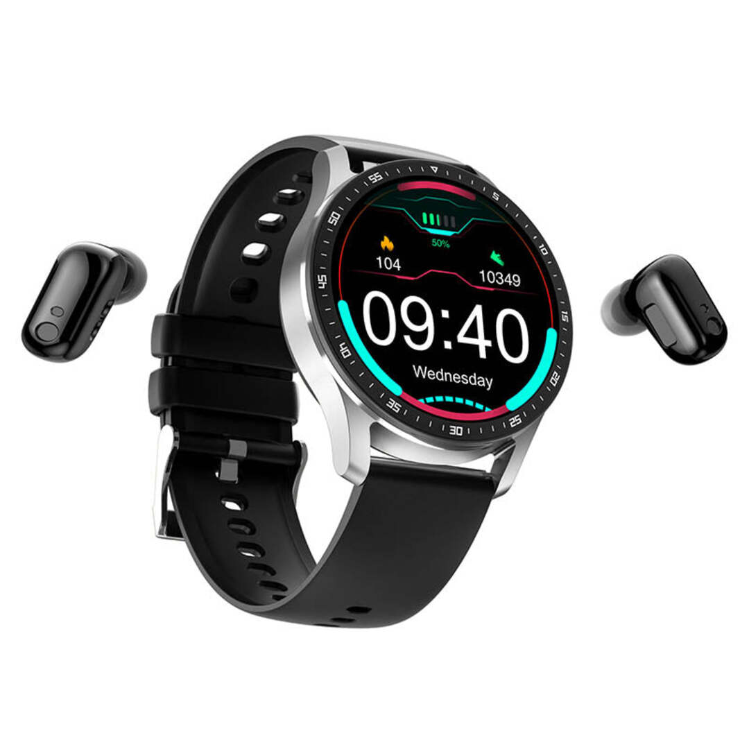 PulseSync | Luxe 2-in-1 Smartwatch met Bluetooth Oordopjes & Gezondhei – Finest Luxe